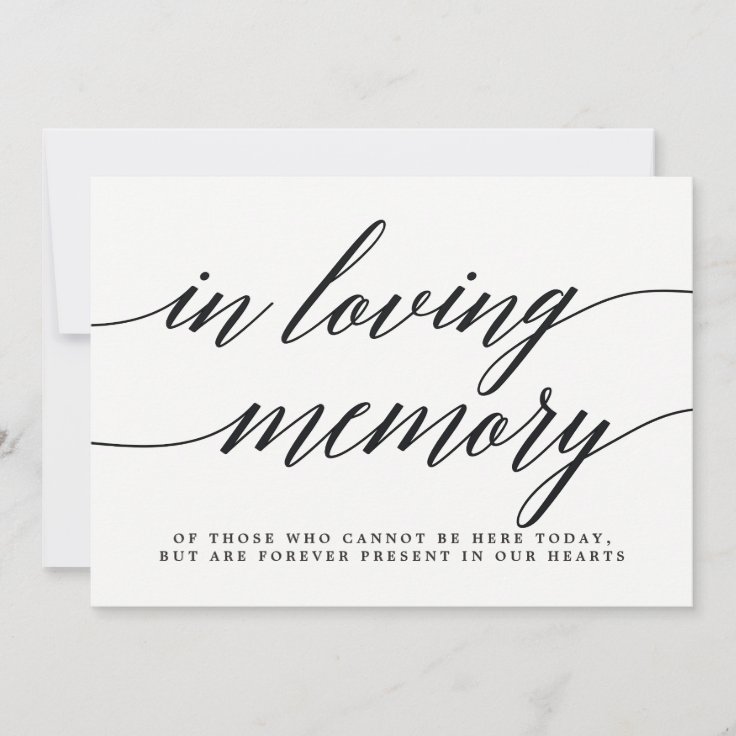 In Loving Memory Sign - Modern Script | Zazzle