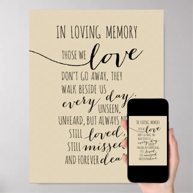 In loving memory sign -Those we love everyday | Zazzle