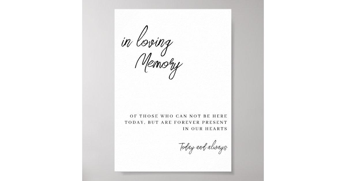 In loving memory sign - wedding | Zazzle
