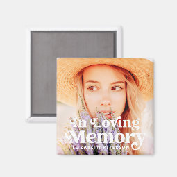 In Loving Memory Simple Custom Photo Memorial Magnet | Zazzle