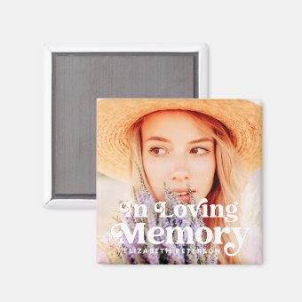 In Loving Memory Simple Custom Photo Memorial Magnet | Zazzle