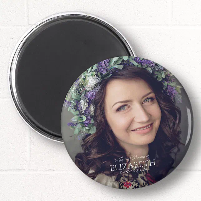 In Loving Memory Simple Custom Photo Memorial Magnet | Zazzle