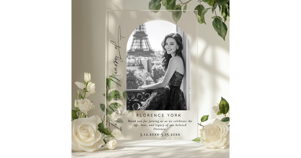 In Loving memory simple Memorial funeral Welcome Acrylic Sign | Zazzle