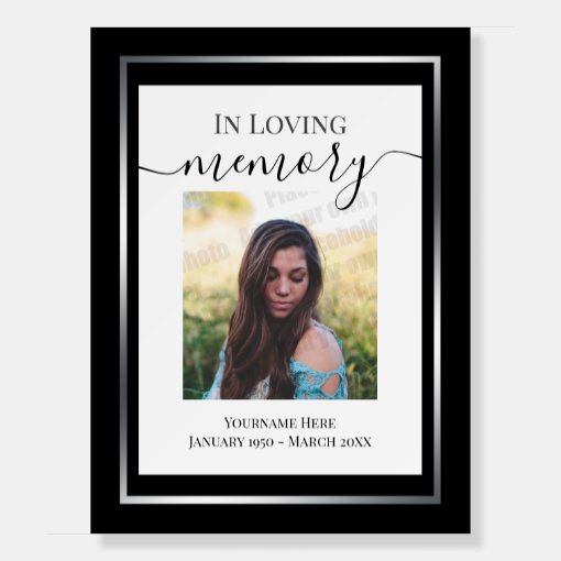 In Loving Memory Simple Photo Foam Board | Zazzle