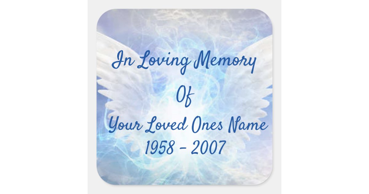 In Loving Memory Square Sticker | Zazzle