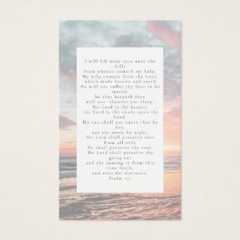 In Loving Memory Sunset Memorial Prayer Card | Zazzle