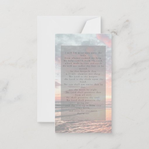 In Loving Memory Sunset Memorial Prayer Card | Zazzle