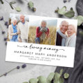 In Loving Memory | Three Photos Funeral Sympathy Thank You Card | Zazzle