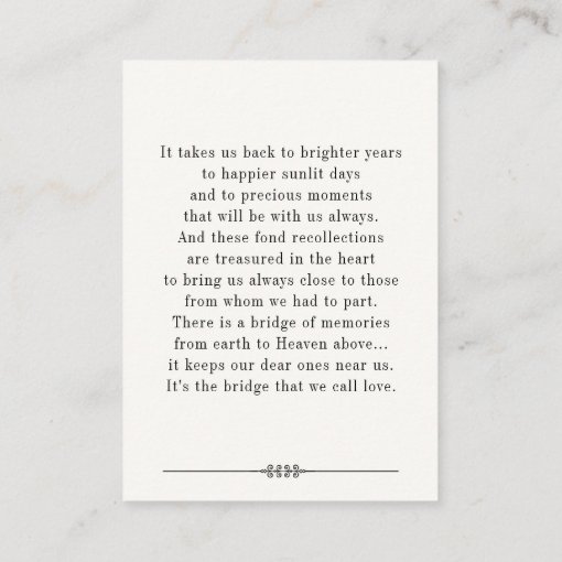 In Loving Memory Tree Funeral Memorial Card | Zazzle