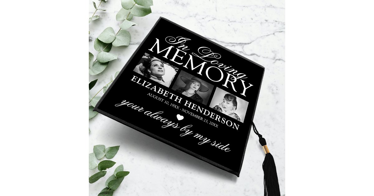 In Loving Memory Tribute Photo Graduation Cap Topper | Zazzle