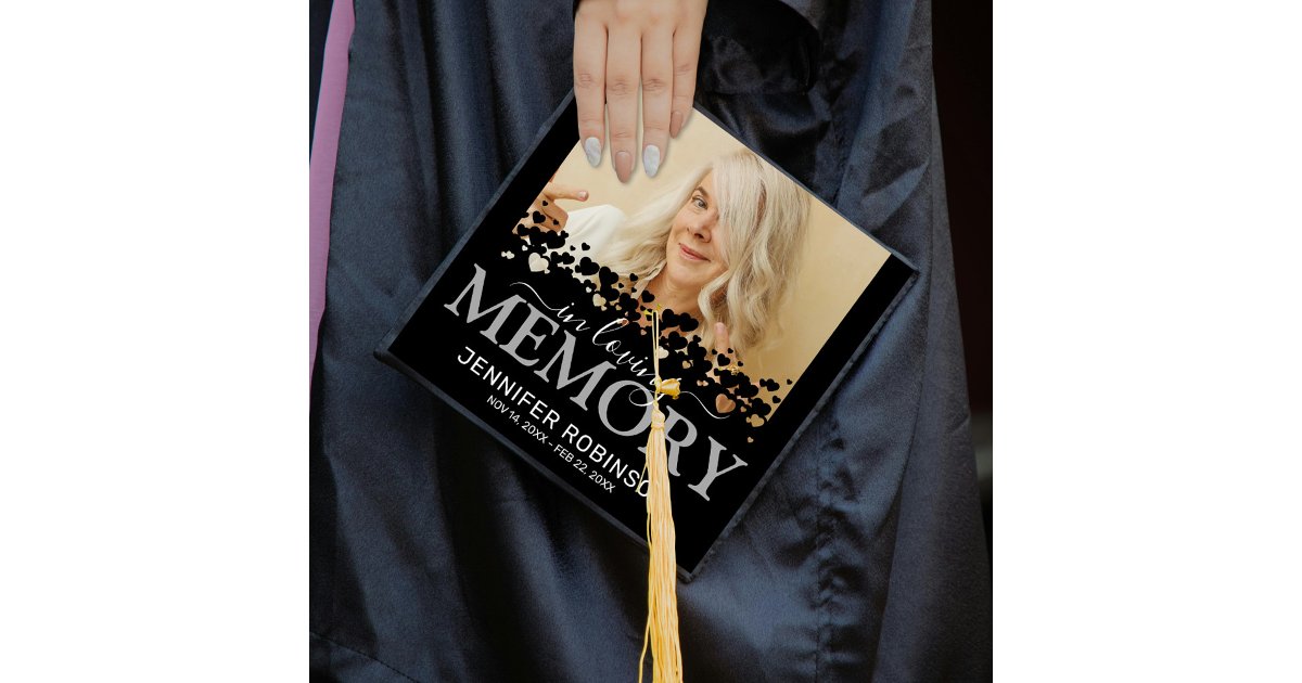 In Loving Memory Tribute Photo Graduation Cap Topper | Zazzle