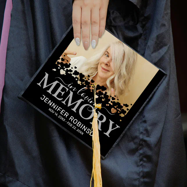 In Loving Memory Tribute Photo Graduation Cap Topper | Zazzle