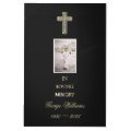 In Loving Memory Typography Golden Cross Photo Metal Print | Zazzle