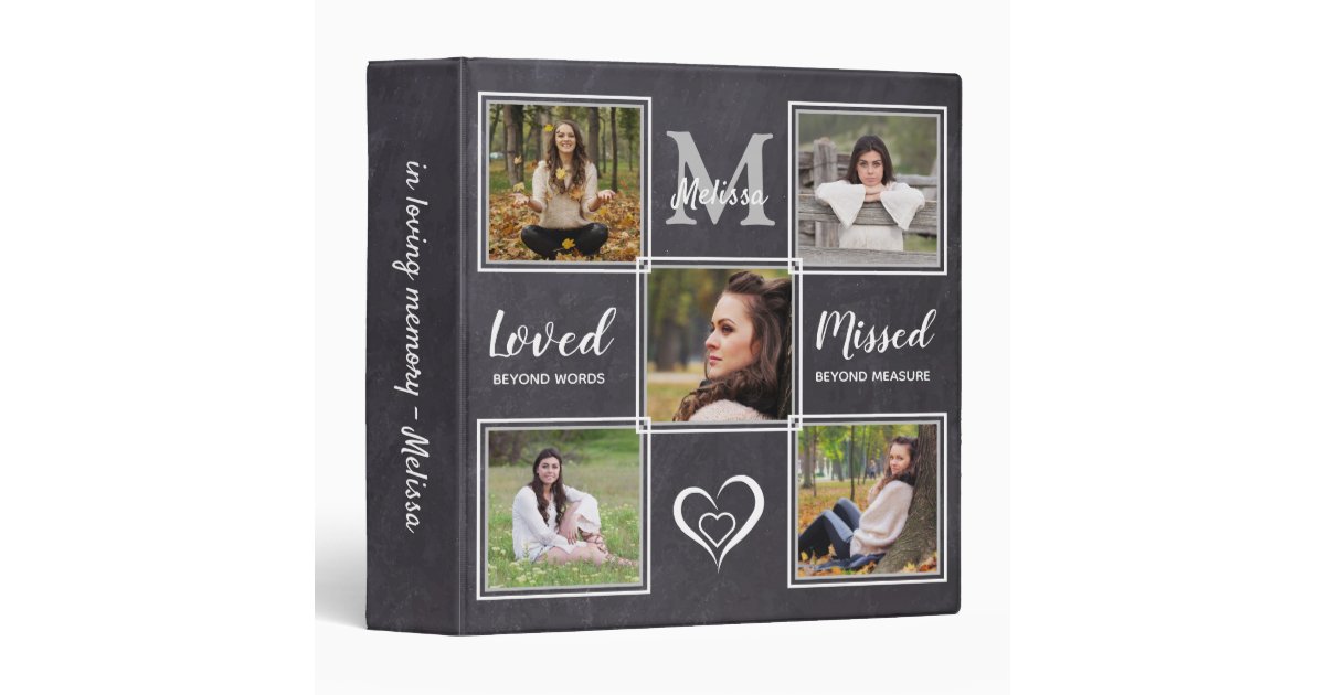 In Loving Memory Unique Memorial Photo Album 3 Ring Binder | Zazzle