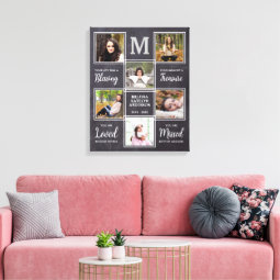 In Loving Memory Unique Photo Collage Memorial Canvas Print | Zazzle