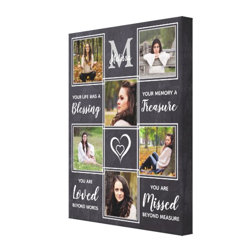 In Loving Memory Unique Photo Collage Memorial Canvas Print | Zazzle