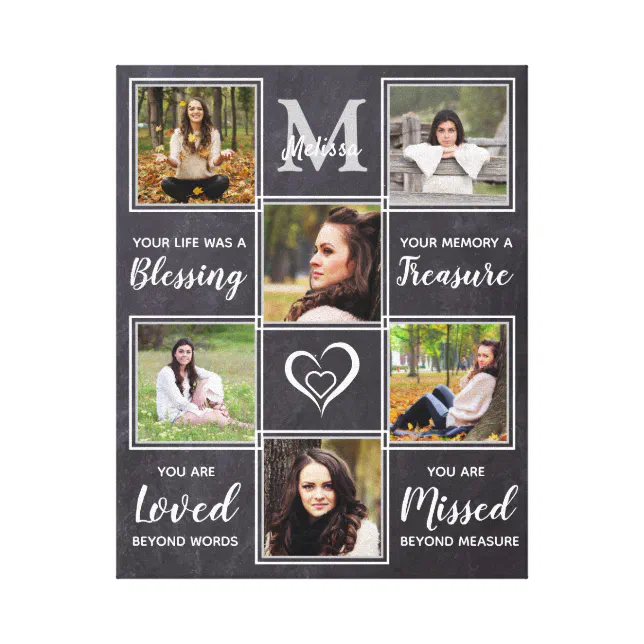 In Loving Memory Unique Photo Collage Memorial Canvas Print | Zazzle