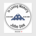 In Loving Memory Veteran Custom Cut Vinyl Sticker | Zazzle