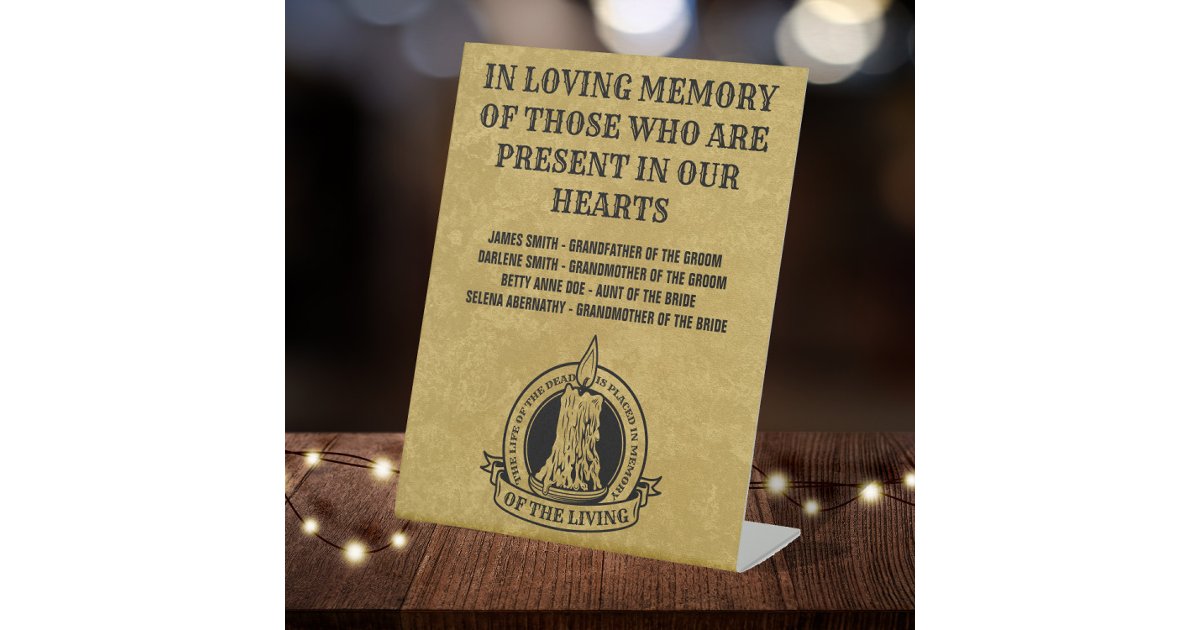 In Loving Memory Vintage Gothic Memorial Pedestal Sign | Zazzle