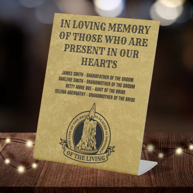 In Loving Memory Vintage Gothic Memorial Pedestal Sign | Zazzle