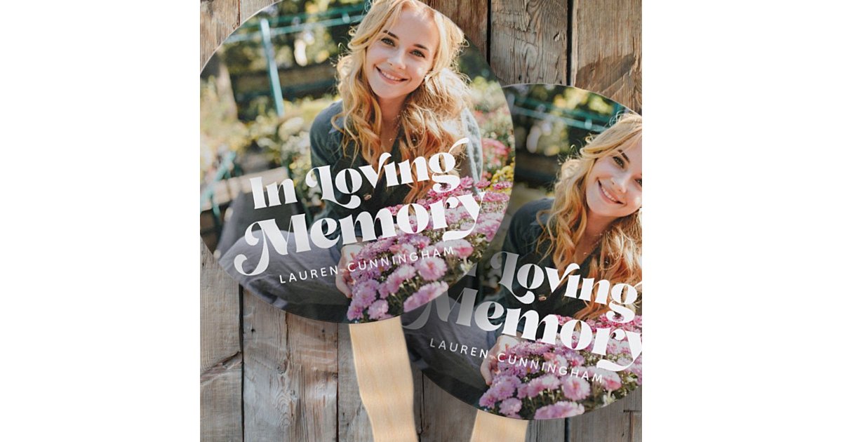 In Loving Memory Vintage Retro Memorial Photo Hand Fan | Zazzle