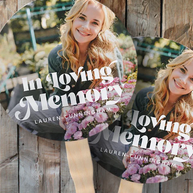 In Loving Memory Vintage Retro Memorial Photo Hand Fan | Zazzle