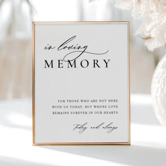 In Loving Memory Wedding Poster | Zazzle