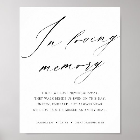 In Loving Memory Wedding Poster | Zazzle.com