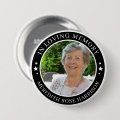 In Loving Memory White Stars Black Photo Memorial Button | Zazzle