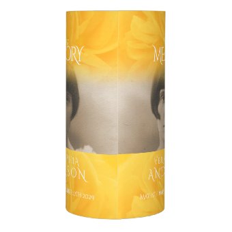 In loving memory yellow rose photo led candle | Zazzle