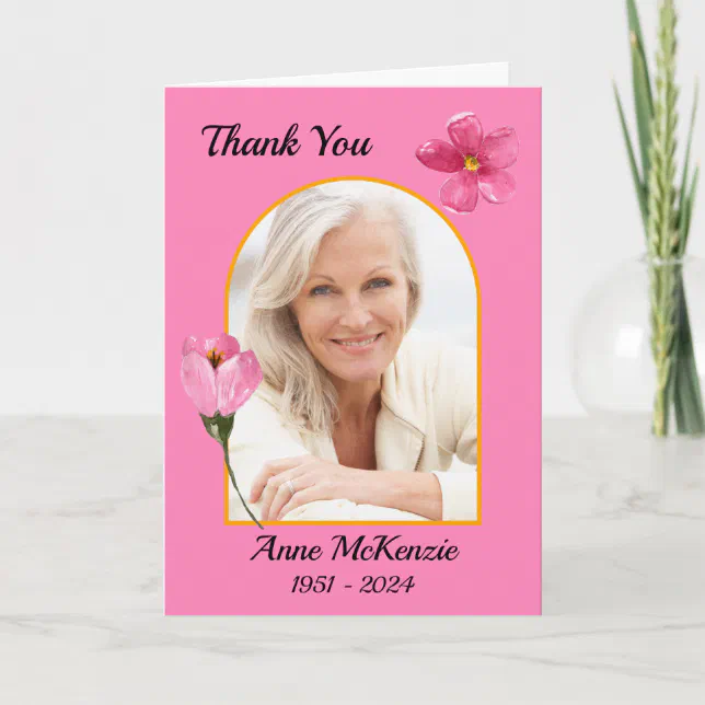 In Memorial Thank You Card | Zazzle
