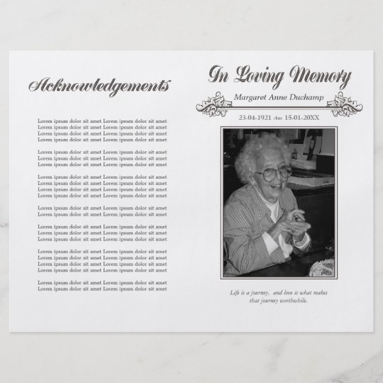 In Memoriam Loving Memory Funeral Booklet Template Flyer | Zazzle.com