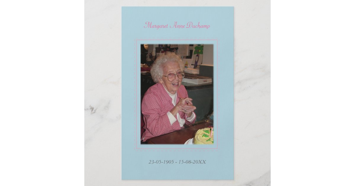 In Memoriam Loving Memory Funeral Photo Hand Out Flyer | Zazzle