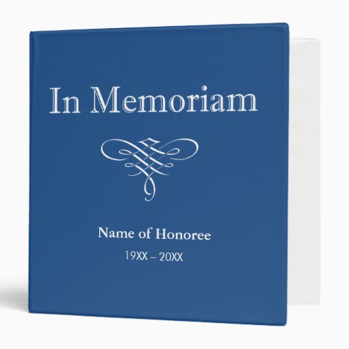 In Memoriam Photo or Guest Book 3 Ring Binder | Zazzle