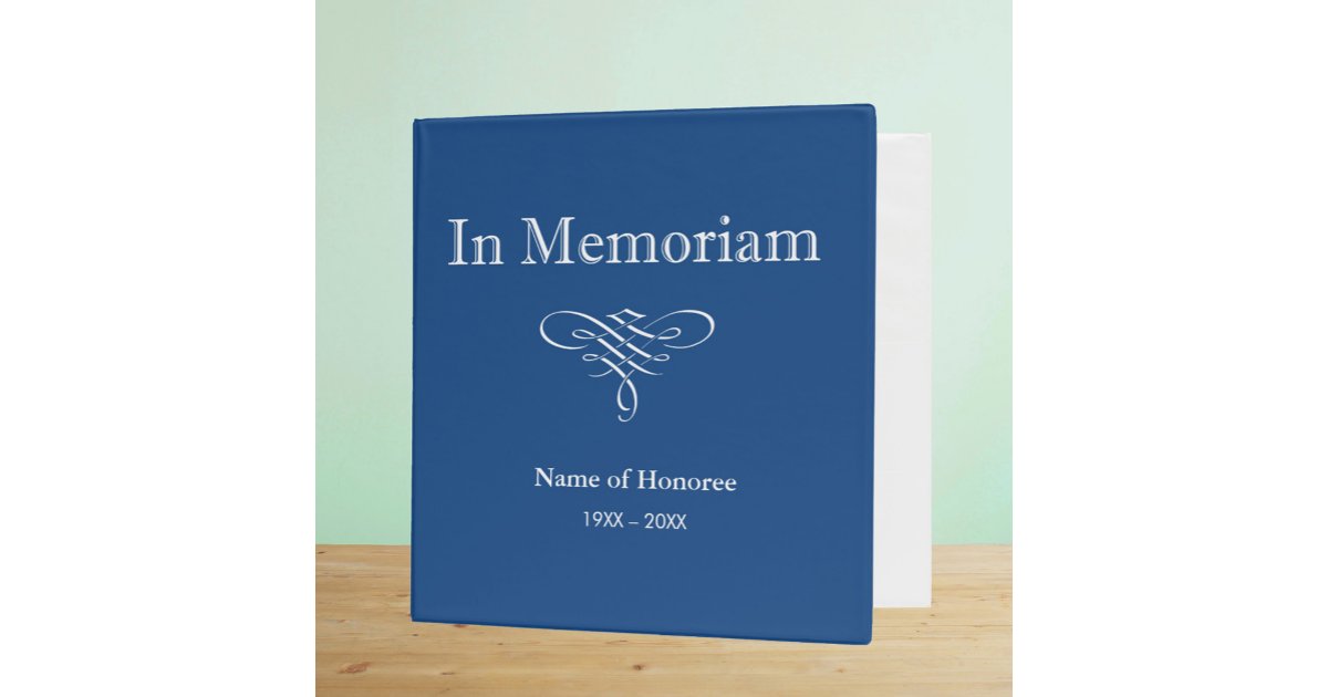 In Memoriam Photo or Guest Book 3 Ring Binder | Zazzle