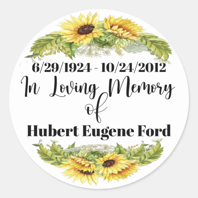 In Memoriam Sticker | Zazzle