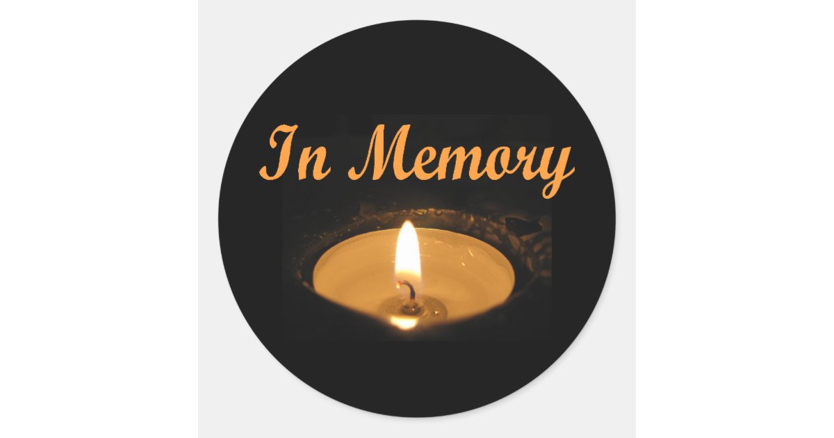 In Memory Candle Glow Classic Round Sticker | Zazzle