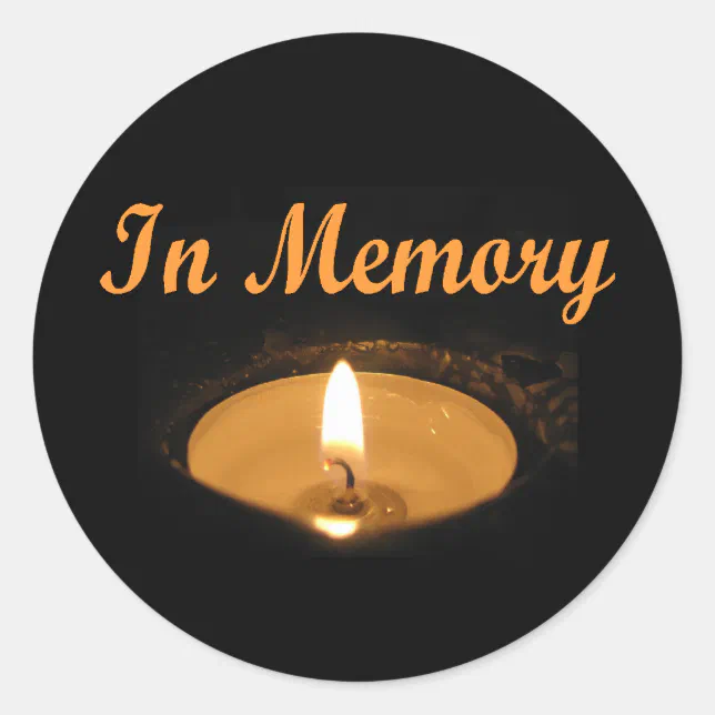 In Memory Candle Glow Classic Round Sticker | Zazzle