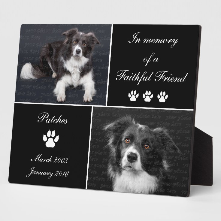 In Memory Dog Tribute Pet Photo Memorial Keepsake Plaque | Zazzle