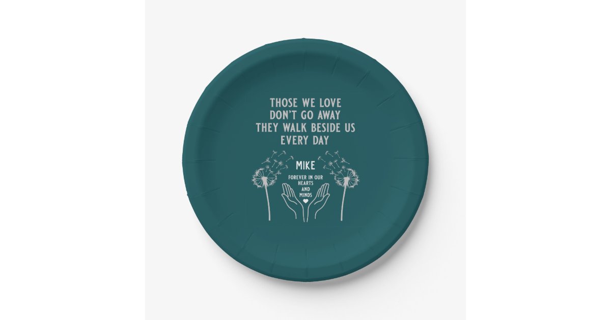 In Memory Funeral Reception Paper Plates | Zazzle