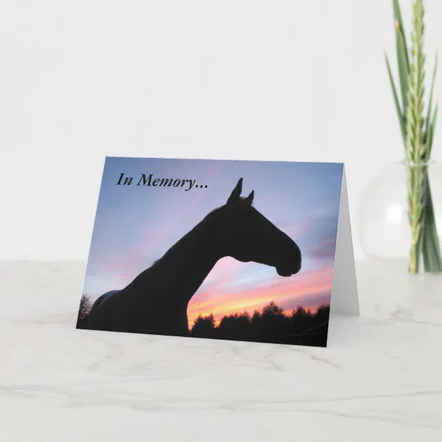 In Memory... Loss of a Horse, With Sympathy Card | Zazzle