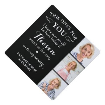 In Memory Of Custom 3 Photo Memorial Graduate Graduation Cap Topper ...