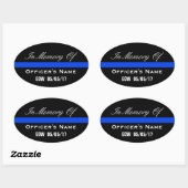IN MEMORY OF FALLEN OFFICER THIN BLUE LINE STICKER | Zazzle