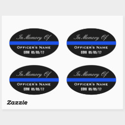 IN MEMORY OF FALLEN OFFICER THIN BLUE LINE STICKER | Zazzle