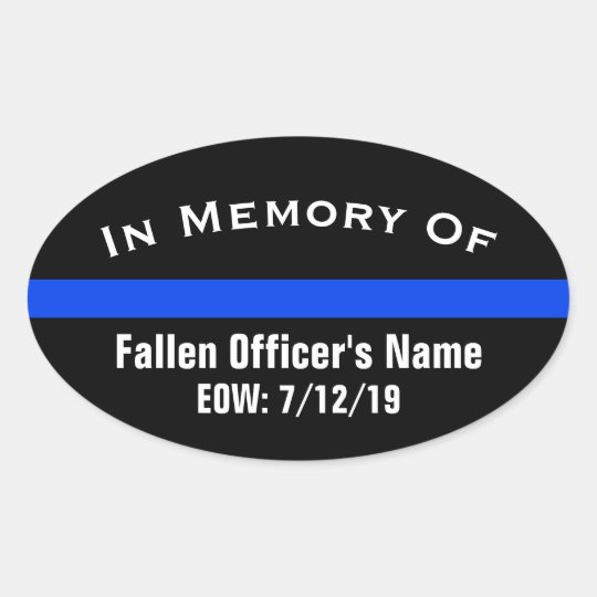 IN MEMORY OF FALLEN OFFICER THIN BLUE LINE STICKER | Zazzle.com