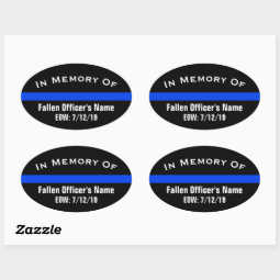 IN MEMORY OF FALLEN OFFICER THIN BLUE LINE STICKER | Zazzle