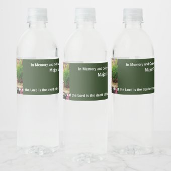 In Memory Of Memorial Funeral Celebration of Life Water Bottle Label ...