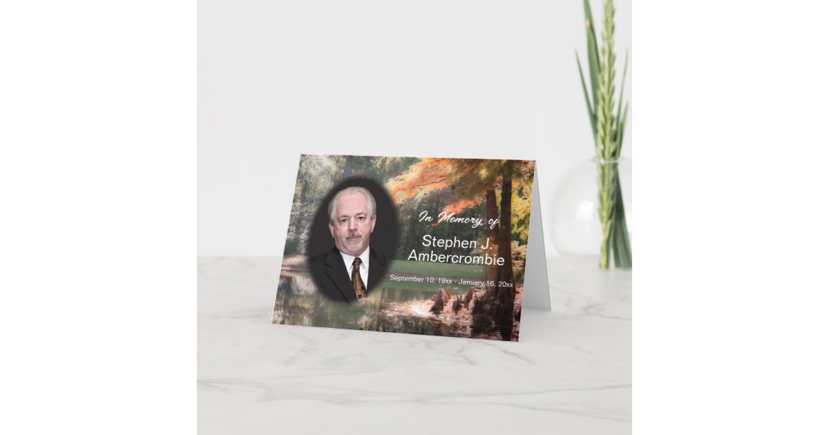 In Memory of Memorial Service Bulletin Card | Zazzle