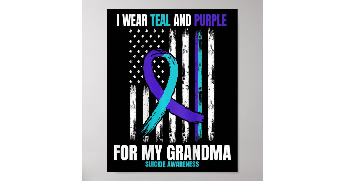 In Memory Of My Grandma Suicide Awareness Flag Bac Poster | Zazzle