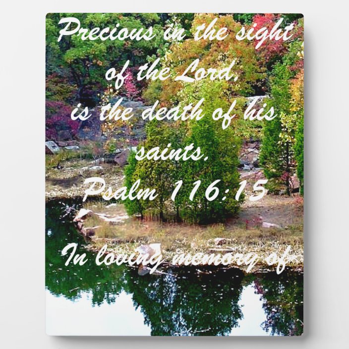 In Memory of Psalm 116:15 Plaque | Zazzle.com